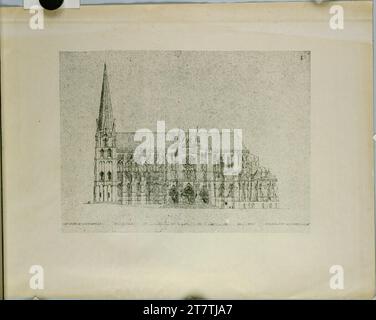 Alfred Castelliz (Zeichner in) Chartres, cathedral, strut, choir game ...