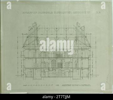 Arnoldstein, elementary school, cross-section E-F, Alfred Castelliz ...