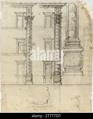 Rome, Palazzo Falconieri, corner design of the facade, architectural ...