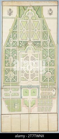 Vienna, Schönbrunn?, design for a royal garden with a palace building ...