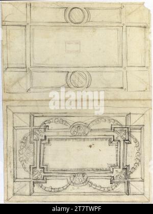 Rome, Palazzo Falconieri, ceiling design in two variants, architectural ...