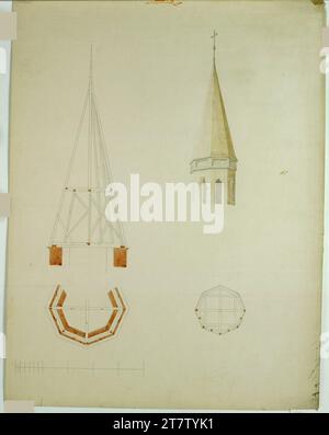 Carl von Hasenauer Tower tip with a Romanesque arched frieze, roof ...