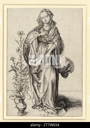 Martin Schongauer The virgin Mary. Copper engraving print letztes ...