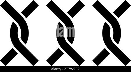 Chain fence twisted wire icon in circle round black color vector ...
