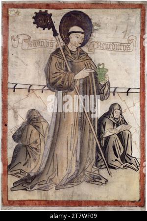 Saint Benedict. Woodcut Stock Photo - Alamy