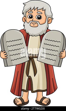 Moses Cartoon Colored Clipart Illustration Stock Vector Image & Art - Alamy