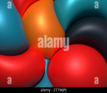 Background with circles, inflated shapes. 3d rendering illustration ...