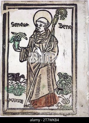 Saint Benedict. Woodcut Stock Photo - Alamy