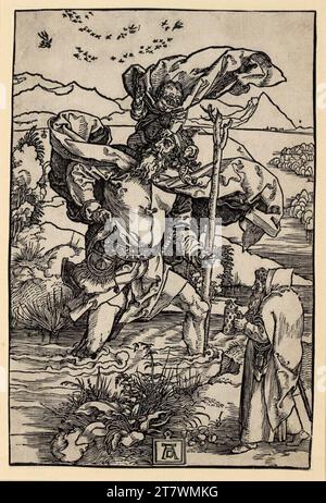 Albrecht Dürer Saint Christophorus with the bird train. Woodcut; Sheet ...