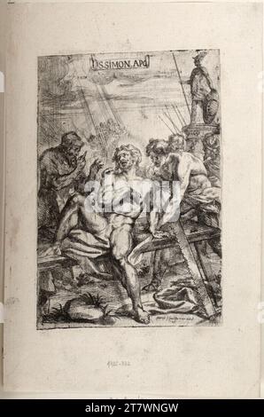 Josef Ferdinand Fromiller The martyrdom of St. Thomas. etching Stock ...