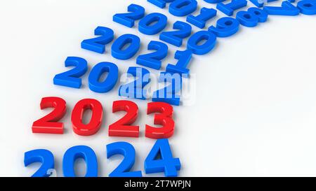 2023 past in the circle represents the new year 2023, three-dimensional ...