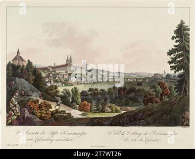 Ferdinand Runk Kremsmünster Abbey. Etching, colored around 1810 Stock ...