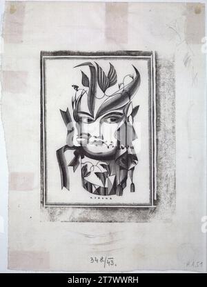 Dagobert Peche Girl's head. Woodcut 1920 - 1921 , 1920/1921 Stock Photo ...