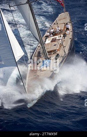 Aerial helicopter photo of J Class sailing yacht VELSHEDA under full ...