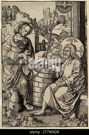 Christ and the Samaritan woman, Lucas van Leyden, c. 1520 print Christ ...