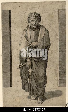 Marcantonio Raimondi Petrus. Copper engraving print around 1510 - 1520 ...