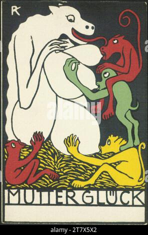 Rudolf Kalvach Postcard No. 99 of the Wiener Werkstätte: Mutterglück ...