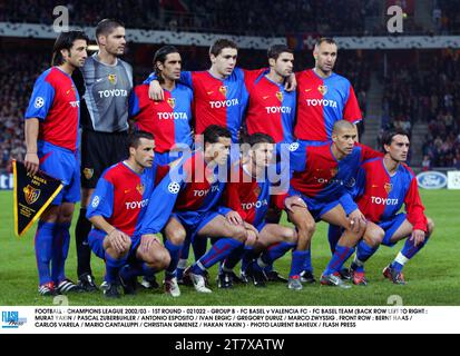 FC Basel team group. (Left-Right) Front Row: Birkir Bjarnason, Renato ...