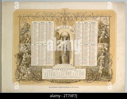 Picture calendar 1865, Hasslwandter, 1864, print, color lithograph ...
