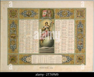 Picture calendar 1870, Hasslwandter, 1869, print, color lithograph ...