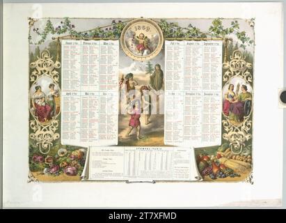 Picture calendar 1869, Hasslwandter, 1868, print, color lithograph ...