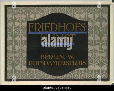 CEMETERY ART; BERLIN, W., POTSDAMERSTR. 118, Julius Klinger, Vienna ...