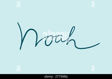 Male name Noah. Handwritten lettering calligraphy Boy name. Vector ...