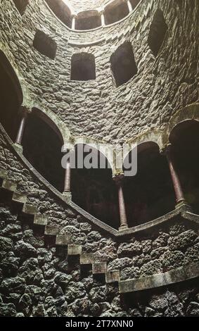 View of spiral staircases at the Initiation Well, purportedly used for ...
