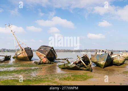 Pin Mill boat graveyard in Suffolk Stock Photo - Alamy