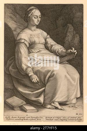 Hendrick Goltzius (Engraver) Clio. Copper engraving print around 1592 ...