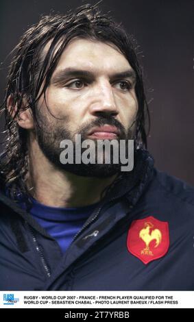 French rugby player, Sebastien Chabal, looks forward on during Rugby ...