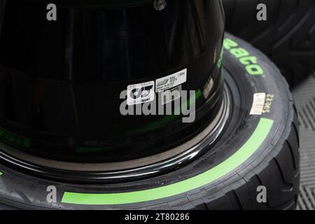 Each team's wheels are labelled and barcoded together with their ...