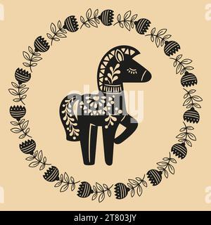 Cute vector scandinavian style winter stickers with cartoon Christmas ...