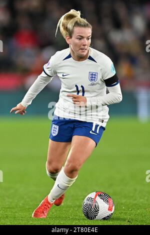 Lauren Hemp (11) of England pictured during a football match between ...