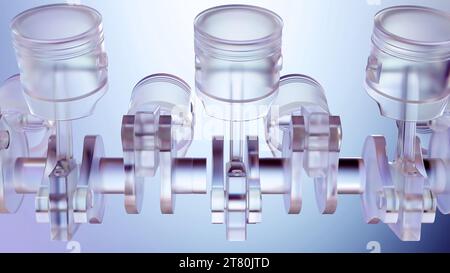 automobile engine v8 Working, Moving pistons and crankshafts ...