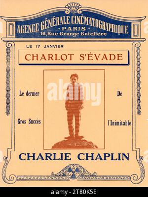French Trade Advert for CHARLIE CHAPLIN and ERIC CAMPBELL in EASY ...