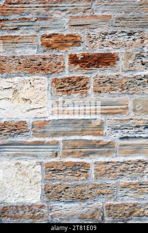 Stone blocks in side of building Stock Photo - Alamy