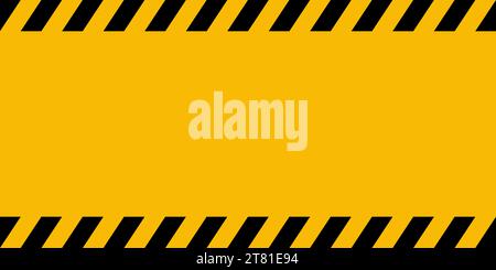 warning striped rectangular background border yellow and black color ...