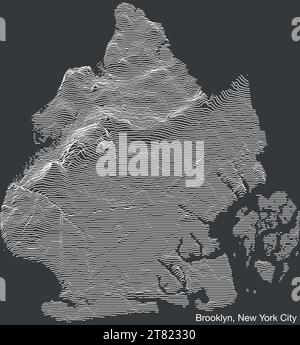 Topographic exaggerated relief map of BROOKLYN, NEW YORK CITY Stock ...