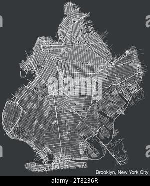 Street roads map of the BROOKLYN BOROUGH, NEW YORK CITY Stock Vector ...