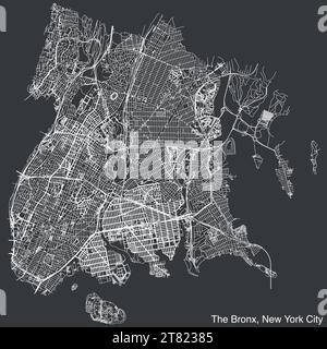 Street roads map of THE BRONX BOROUGH, NEW YORK CITY Stock Vector Image ...