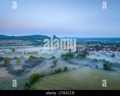 fog above village Stock Photo - Alamy