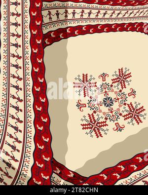 Romanian traditional background, vector illustration Stock Photo - Alamy