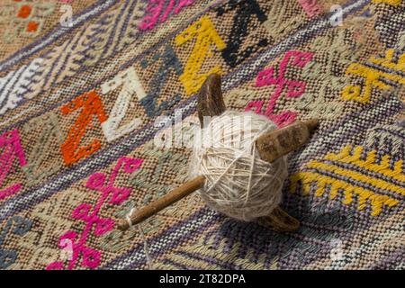 Set of Roll of hand made thread Stock Photo - Alamy