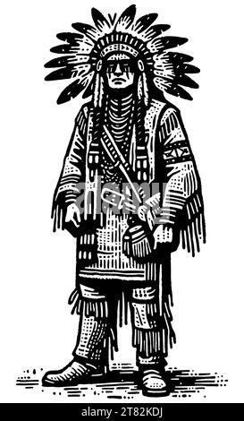 Linocut style illustration of Native American totem pole with intricate ...