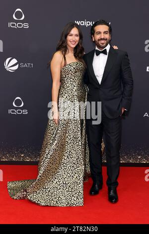 Elyas M Barek and his wife Jessica Riso attend the "She Came to Me ...