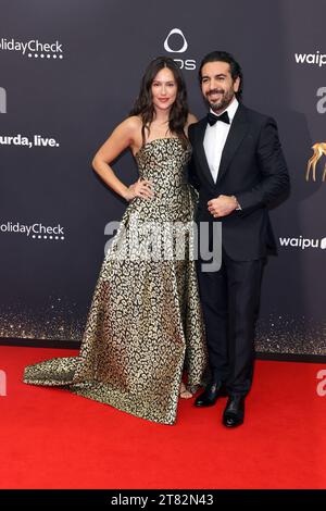 Elyas M Barek and his wife Jessica Riso attend the "She Came to Me ...