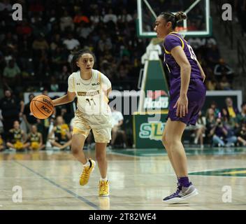 LSU guard Last-Tear Poa (13) moves the ball down court during the first ...