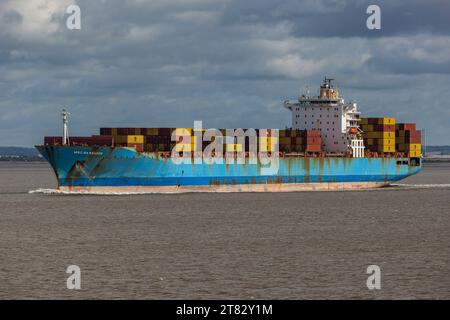 Container vessel MSC Barbados heading out to sea Stock Photo - Alamy