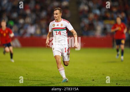 Huelva, Spain. 17th Nov, 2023. Zsombor Gruber (HUN) Football/Soccer ...